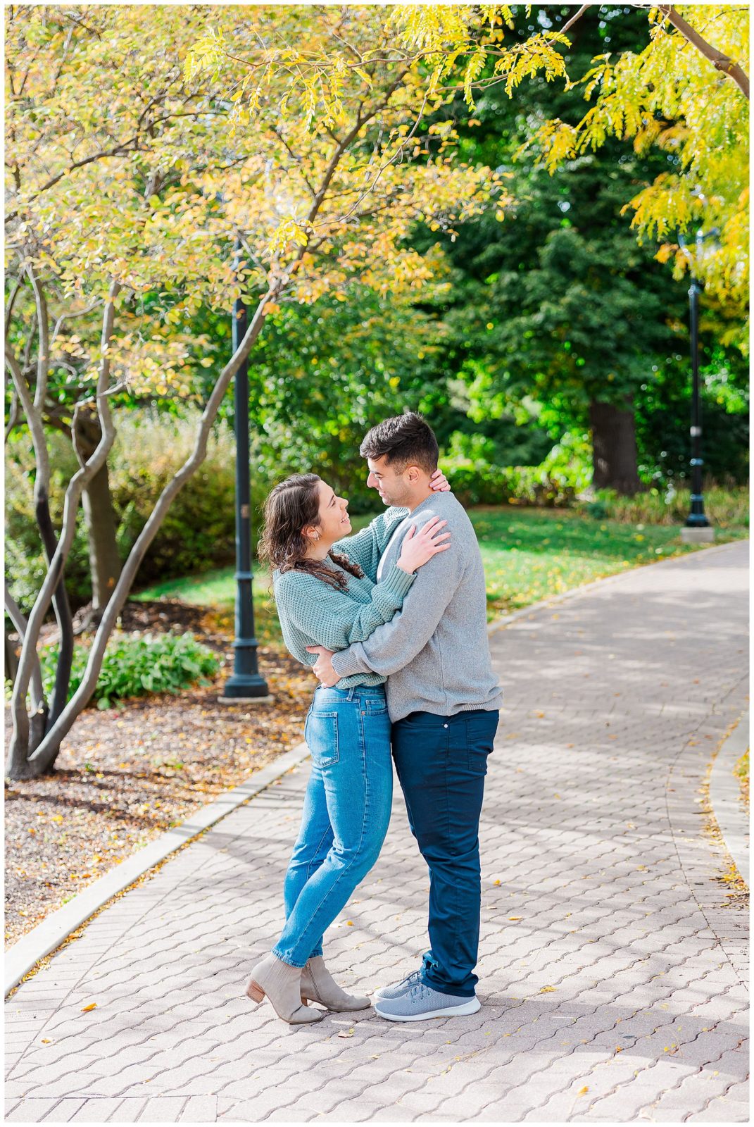 A Fall Engagement in Downtown Naperville: Elaine & Allen - Showit Blog
